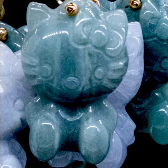 Accessories | Pure Jadehello Kitty Jade Stone Micro Pendant | Poshmark